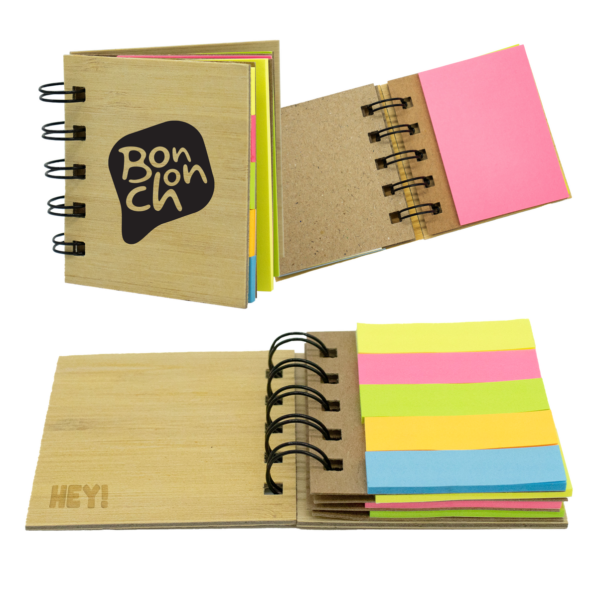 Branded Corporate Event Promo Mini Bamboo Sticky Note Set | Custom ...