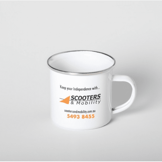 Logo Print Promo Eureka Enamel Mug | Brandable Promotional Enamel Mug